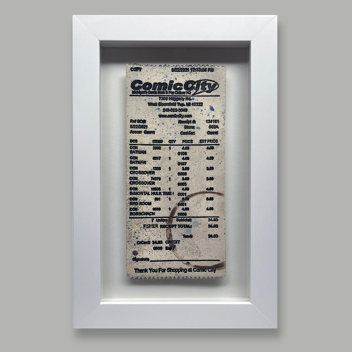 Comic City Receipt, 5/22/2021 – Arkansas Museum of Fine Arts Store
