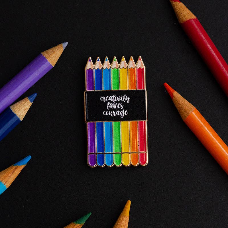 Rainbow Colored Pencils Set Enamel Pin – Arkansas Museum of Fine Arts Store
